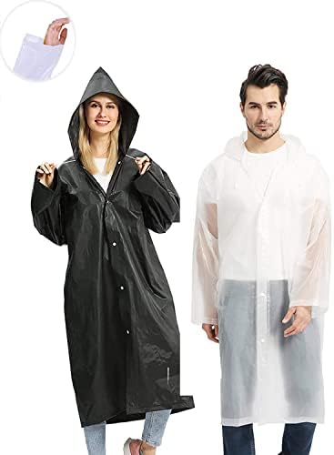 ELECDON Adult Raincoat, Rain PonchoPack Portable EVA Raincoat with Hood ...