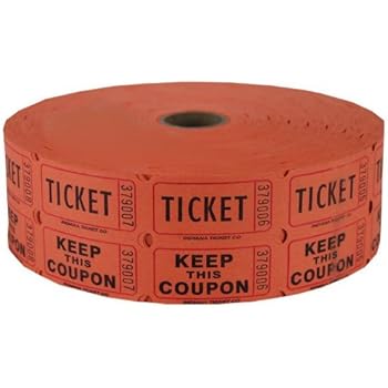 Amazon.com : Orange Double Raffle Ticket Roll : roll of 2000 : Office ...