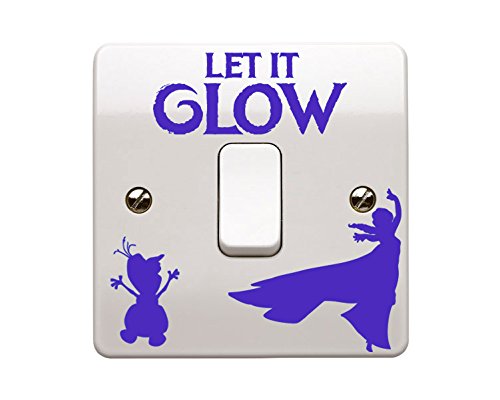 Frozen Inspired LET IT GLOW Light Switch Vinyl Decal Sticker Child Room ...
