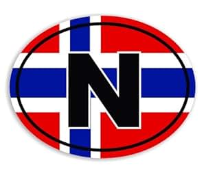 Amazon.com: N - Norwegian - Norway Flag Euro Badge Car Sticker / Window ...