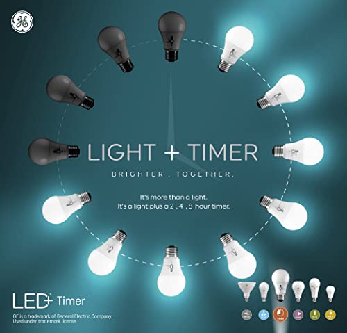 GE Lighting LED+ Timer Light Bulb, Soft White, Built-In Automatic Timer ...