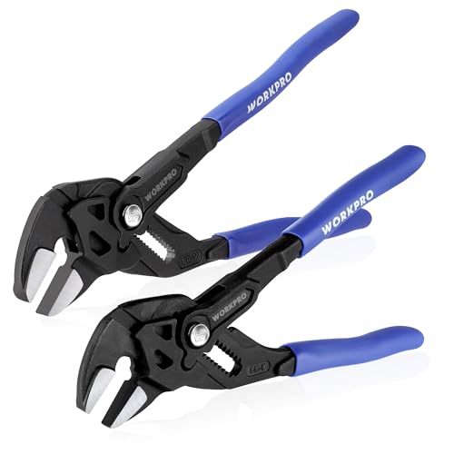 WORKPRO Pliers Wrench Set, 7 & 10-Inch CR-V Construction Wrench Pliers ...