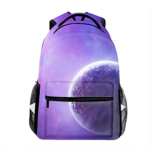 Cute Purple Planet School Bookbags for Girls, Cute