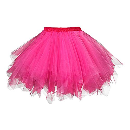 Smile Fish Hot Pink 80s Tutu for Women Plus Size Skirts Tulle Costume ...