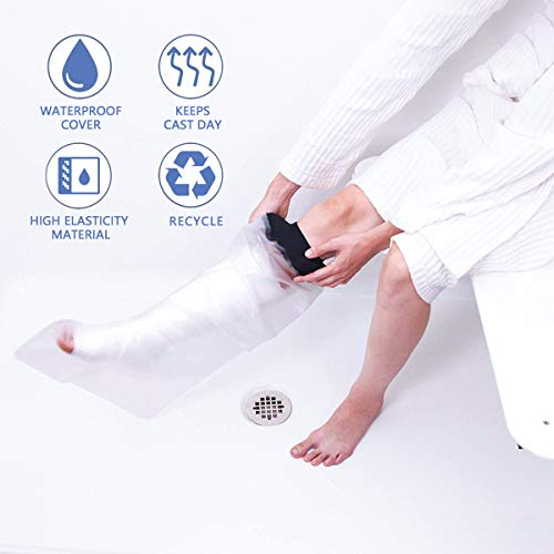 Leg Cast Cover for Adult Shower and Bath, Reusable Sealed Waterproof ...