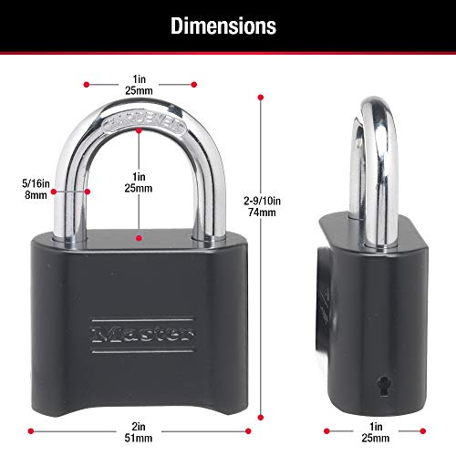Master Lock 178D Set Your Own Combination Lock, Paquete de 1, Negro