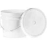 Amazon.com: Ropak USA 3.5 Gallon Food Grade White Plastic Bucket with ...
