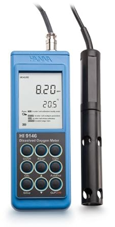 Hanna Instruments HI9146-10 Dissolved Oxygen Meter with 10m Probe Cable, 0.00 to 45.00 mg/L (ppm ...