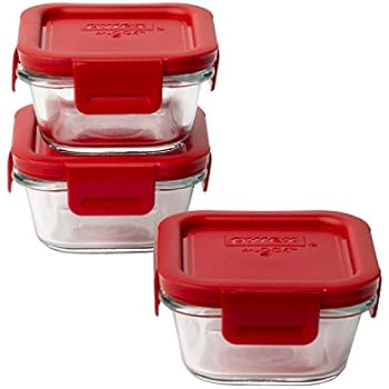 Amazon.com: Pyrex 4-lock Square Storage 6 Piece Set w/Red Lids: Kitchen ...