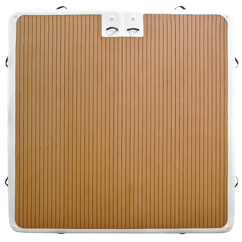 Hmtaolife Inflatable Floating Dock with Wood Grain EVA, Non-Slip Water ...