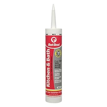 Red Devil Silicone 100 Percent Low Odor Sealant, 10.1 oz Cartridge ...