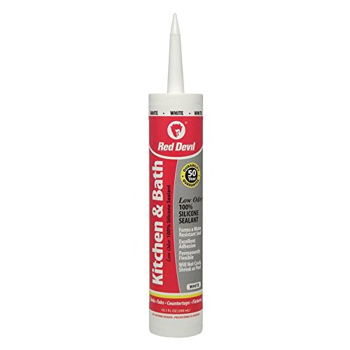 Red Devil Silicone 100 Percent Low Odor Sealant, 10.1 oz Cartridge ...
