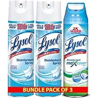 Amazon.com: Lysol Disinfectant Spray, 3ct - Max Cover, 1x15oz, + Crisp ...