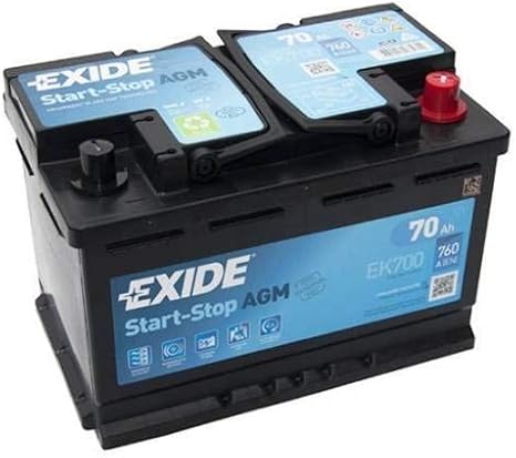 Exide EK700 12V 70Ah 760CCA AGM VRLA Car Battery MINI 61216924021 ...