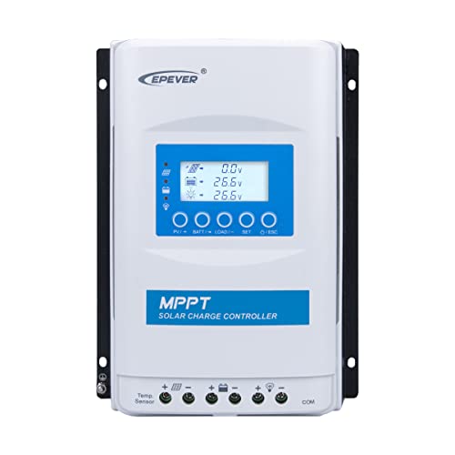 EPEVER MPPT Solar Charge Controller 10A 12V 24V Auto Max PV 60V Solar Panels, LED & LCD & 5 Keys ...