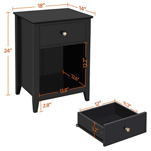 Yaheetech Bedside Table Cabinets Nightstands at Pamela Beeler blog
