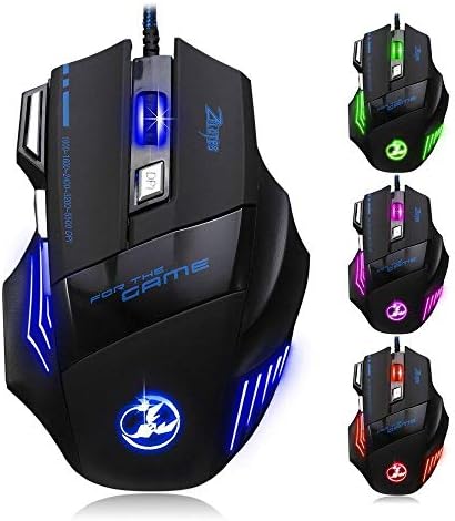 ZELOTES Spider Logo 5500 DPI 7 Buttons Wired LED Optical USB Gaming ...