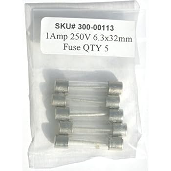 1 amp 250v / 6.3x32mm fuse / 1AMP 250 volts / Slow Blow / Lot of 5 ...
