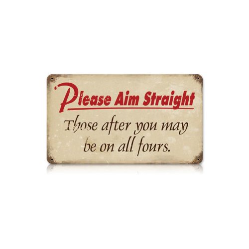 Amazon.com: Please Aim Straight Door Garage Bathroom Vintage Metal Sign ...