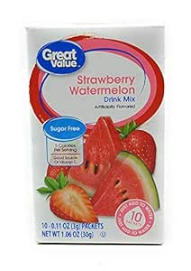Amazon.com : Great Value Sugar-Free Strawberry Watermelon Drink Mix, 0. ...