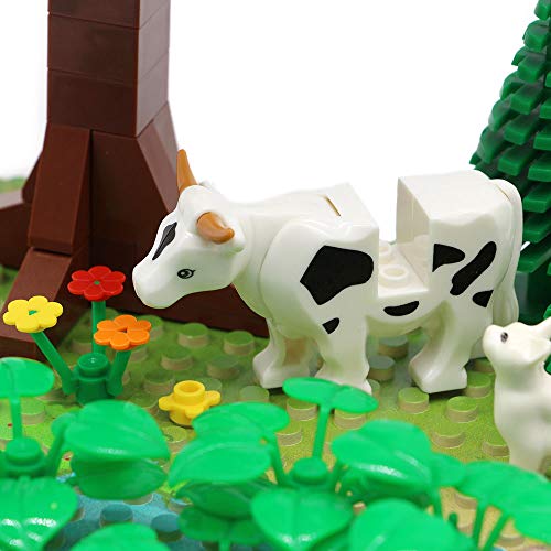 Feleph Natural Garden Building Bricks Set with Classic Baseplate City ...