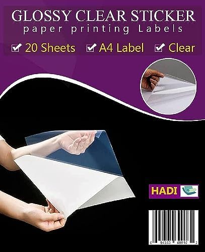 A4 Clear Glossy Sticker Paper Self Adhesive Labels- Waterproof for all ...