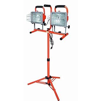 HDX Work Light with Tripod: 1000W Halogen - Extended Telescoping Tripod ...