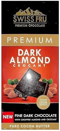 Swiss Fru - Dark Chocolate with Almond & Crocant - 72g price in Egypt ...