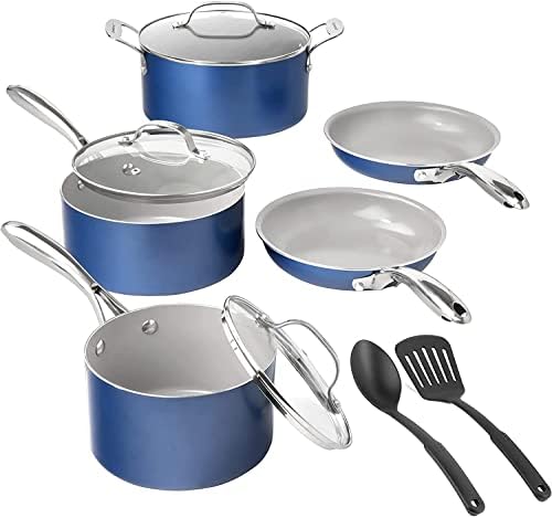 Granitestone 10 Piece Cookware Set Pots and Pans Set with Ultra ...