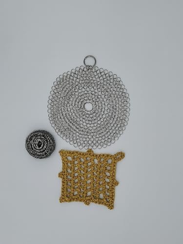 Stainless steel chain scrubber, cast iron cleaner, stainless steel wire ...