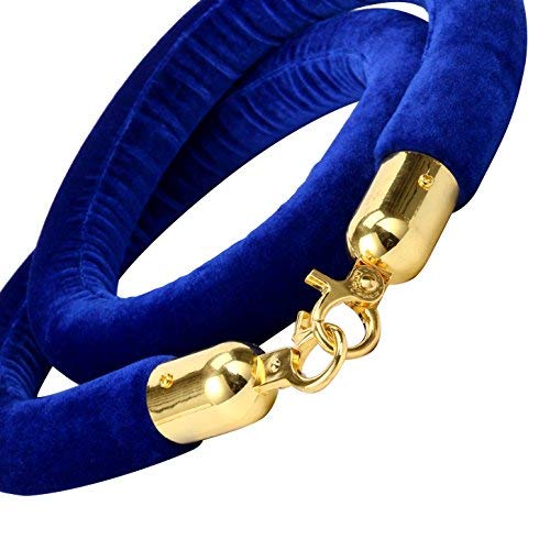 YaeKoo Set of 2 59 Inch Blue Velvet Ropes Crowd Control Stanchion Post ...