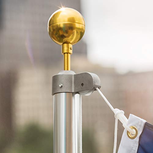 Deneve Gold Flag Pole Ball Topper, 1/2 inch Spindle, 3 inch Wide, 13NC ...