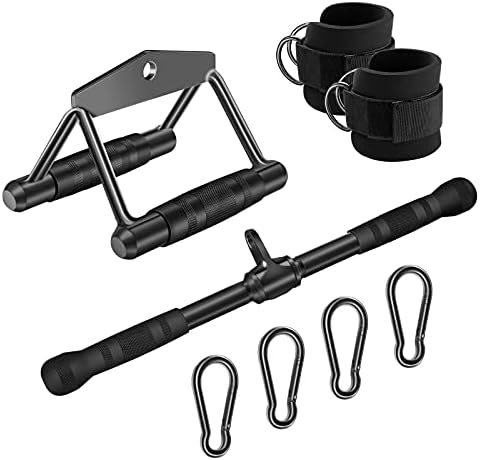 Elikliv Gym Cable Attachments Handles, LAT Pulldown Attachment, Double ...