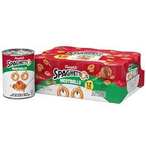 Amazon.com : SpaghettiOs Canned Pasta with Meatballs, Healthy Snack for ...