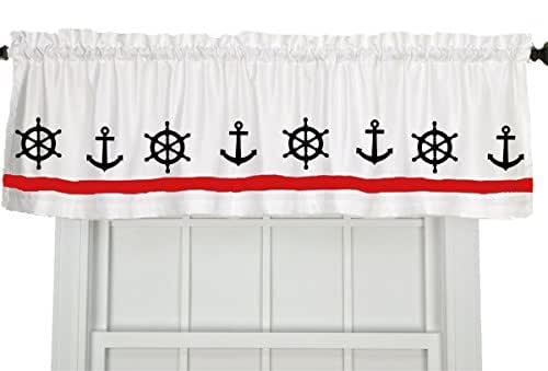 Amazon.com: Anchor Ship's Wheel Boating Nautical Window Valance/Window ...