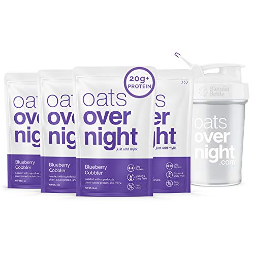 Oats Overnight - Blueberry Cobbler (8 Pack with Blender Bottle) Dairy ...