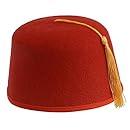 Amazon.com: Kangaroo Red Fez Felt Hat w/ Gold Tassel: Clothing