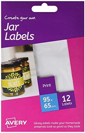 Avery HJJ01 Create Your Own Self-Adhesive Glossy Jar Labels, 2 Labels ...