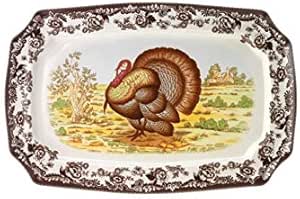 Amazon.com | Spode Woodland Turkey Rectangular Pla...: Serving Platter ...