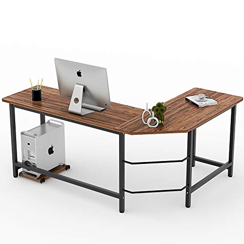 Tribesigns Vintage L-Shaped Desk Corner Computer Desk PC Laptop Study ...