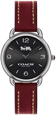 سعر ساعة بمينا اسود وسوار من جلد العجل للنساء من كوتش, زهري, كاجوال ...