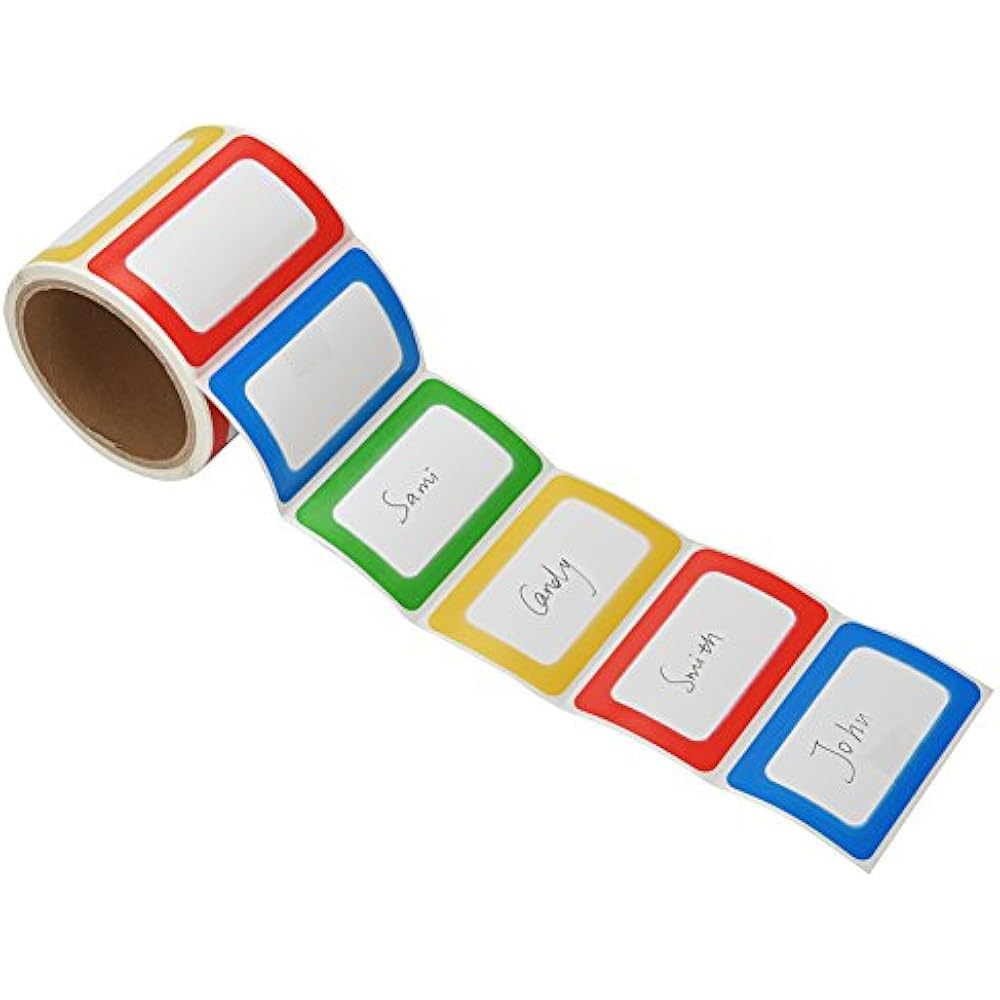 Colorful Plain Name Tag Labels 200 Stickers 3 1 2 X 1 4 Office 