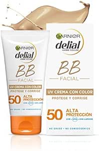 Garnier Delial BB Sun Crema de Protección Solar con Color para Rostro y ...