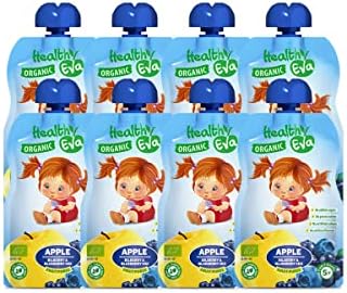 Healthy Eva Apple, Bilberry and Blueberry Organic Fruit Puree 90 g ...
