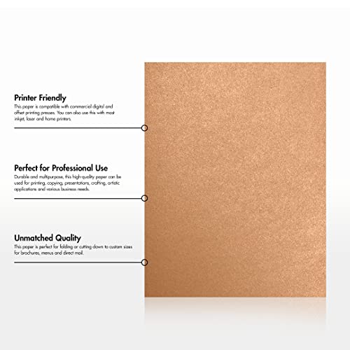 LUXPaper 8.5" x 11" Paper | Letter Size | Copper Metallic | 80lb. Text ...