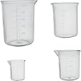 Amazon.com: 8 pcs Plastic Graduated Beakers Transparent Lab Measuring ...