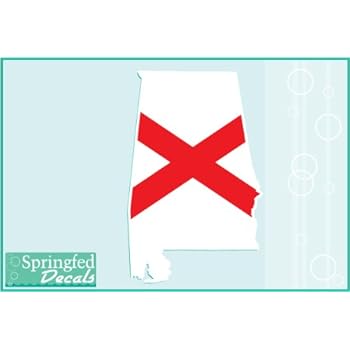 Amazon.com: ALABAMA STATE SHAPED FLAG 4" Vinyl Decal Car Truck Window ...