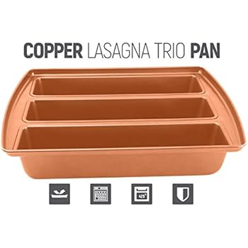 Amazon.com: Chicago Metallic Lasagna Trio Pan, 12-Inch by 15-Inch by 3 ...