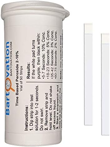 Bartovation Very High Level Hydrogen Peroxide H2O2 Test Strips, 2-10% ...