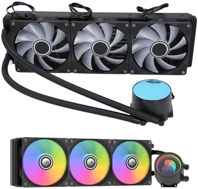 AIO ARGB CPU Liquid Cooler, 3X 120mm Addressable RGB PWM Fans Pump ...
